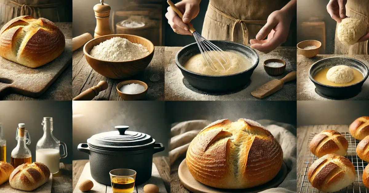 ¡4 ingredientes! ¡No hace falta amasar el pan! ¡Cualquiera puede hacer ...