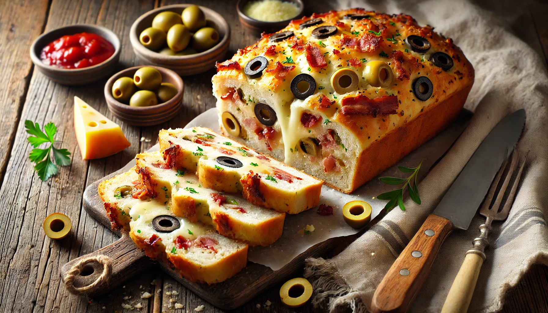 Pan Casero con Aceitunas, Bacon y Queso: ¡El Sabor Que Te Sorprenderá ...